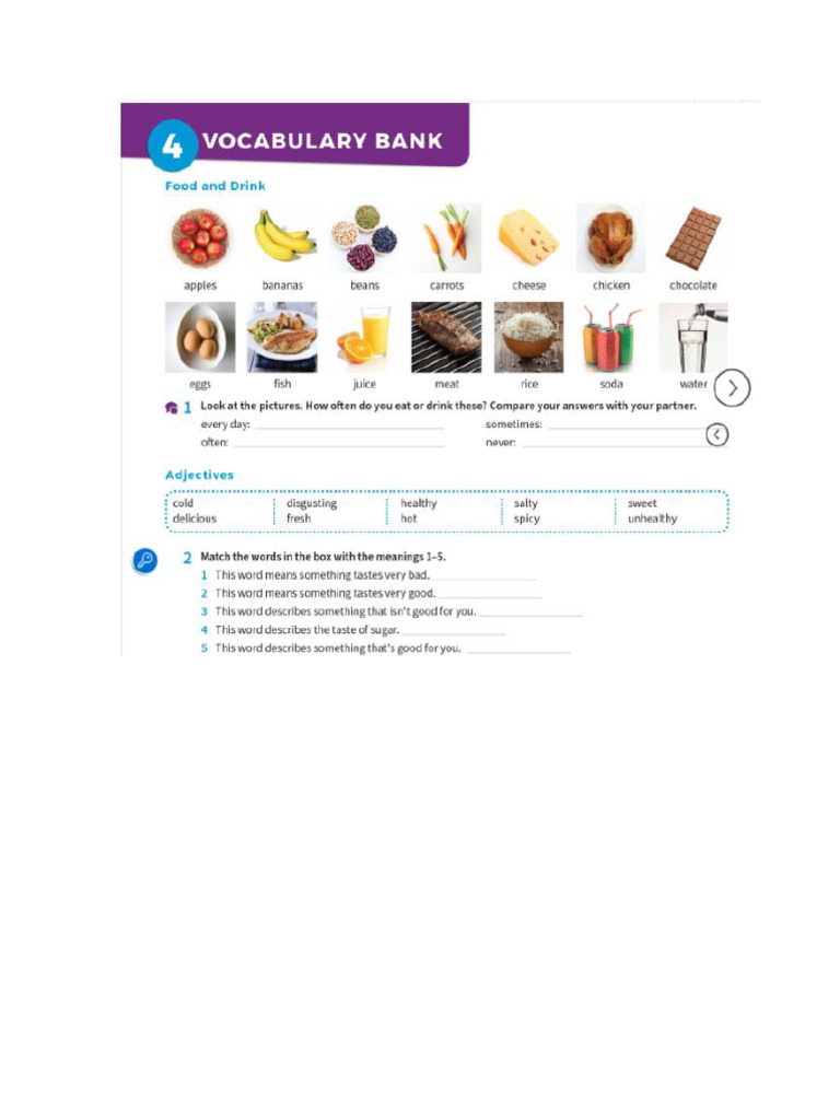 Vocabulary - Unit 4,5 y 6 | PDF