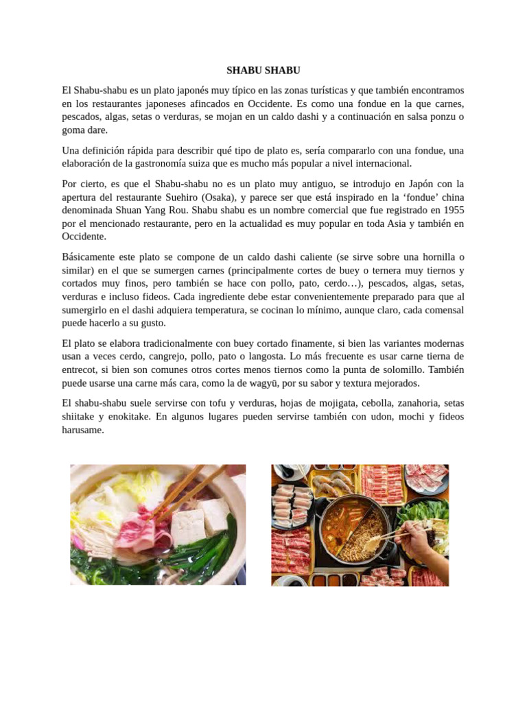 Guía del Shabu Shabu Japonés | PDF | Japanese Cuisine | Cooking, Food ...