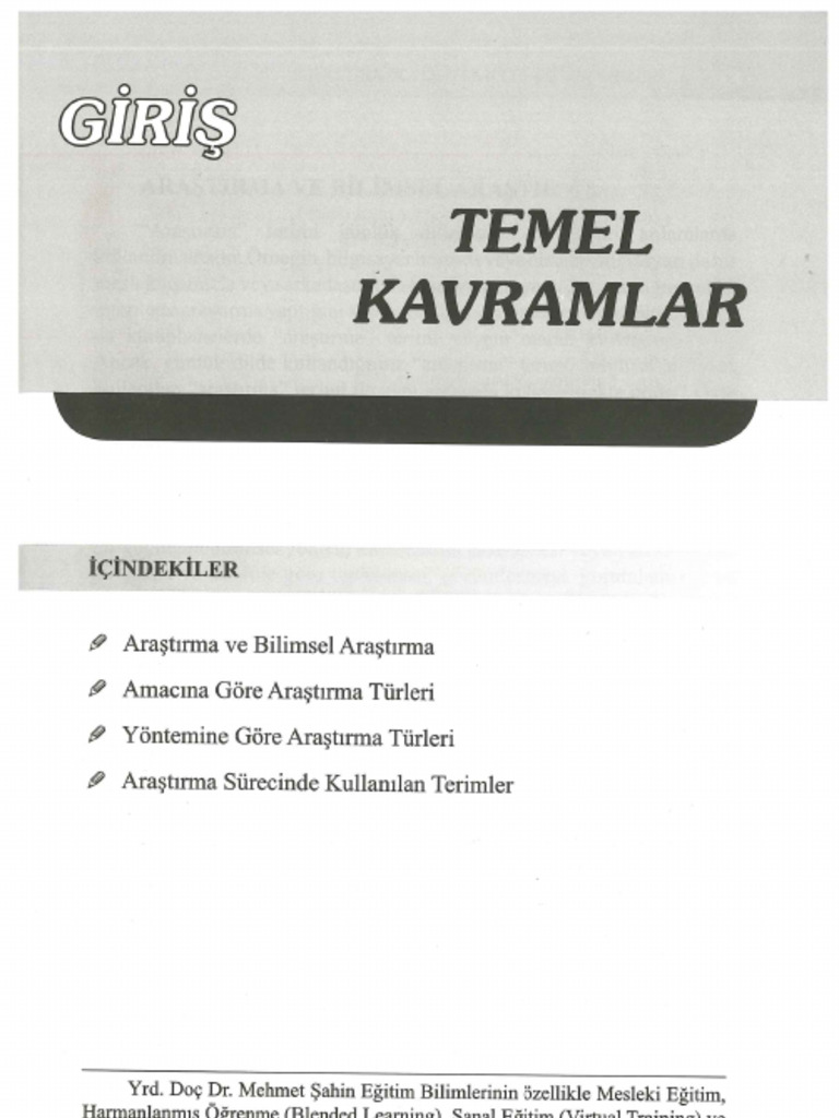Giriş-Temel Kavramlar | PDF