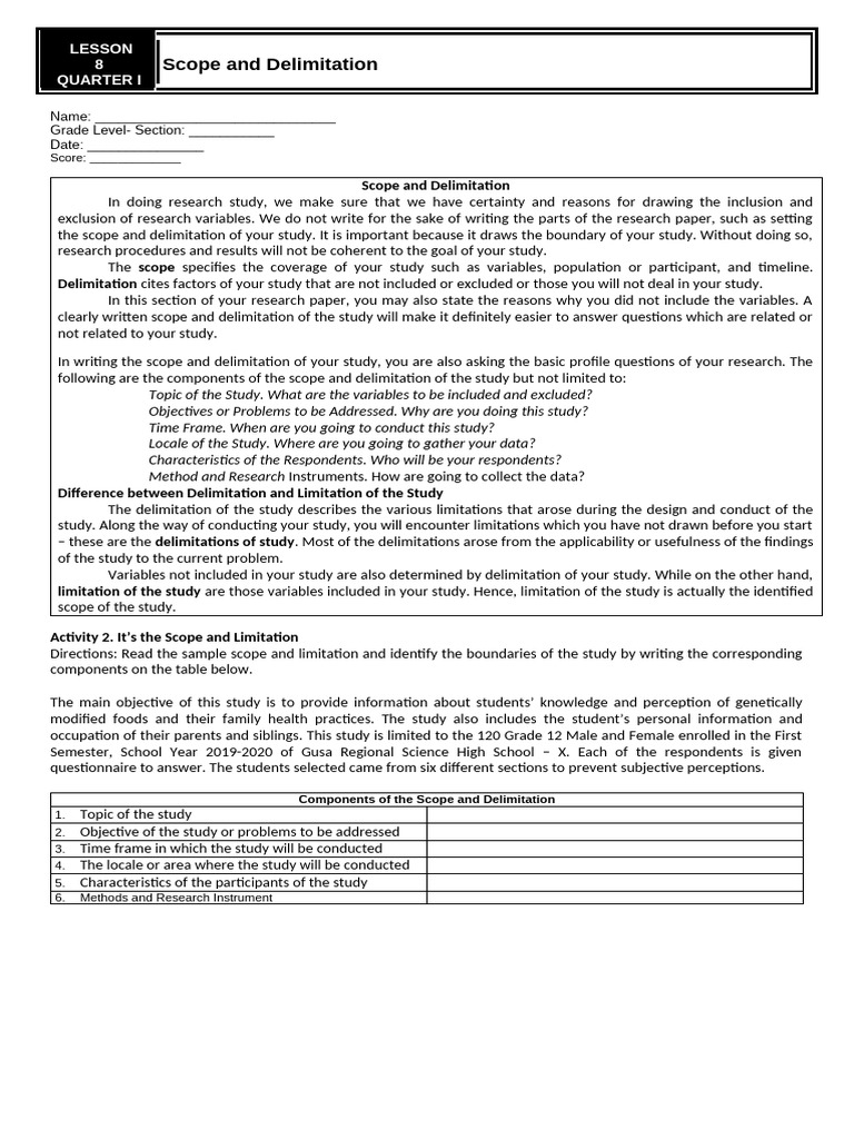 Activity Sheet 8 Q4 RWS | PDF
