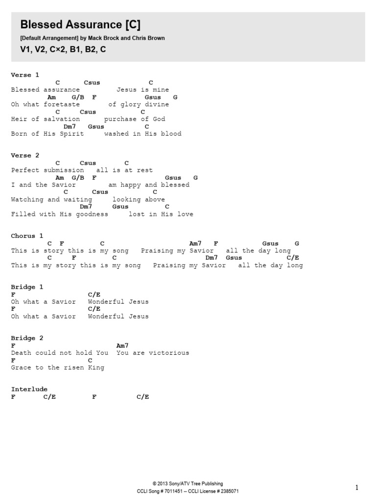 Blessed Assurance - C | PDF
