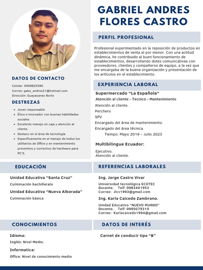 Curriculum Cv. Gabriel Flores | PDF