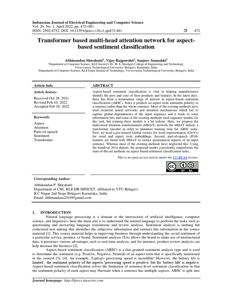 Transformer Based Multi Head Attention N | PDF