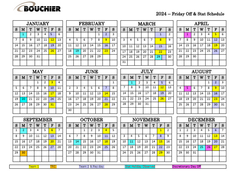 2024 - Alternate Friday Off Calendar | PDF