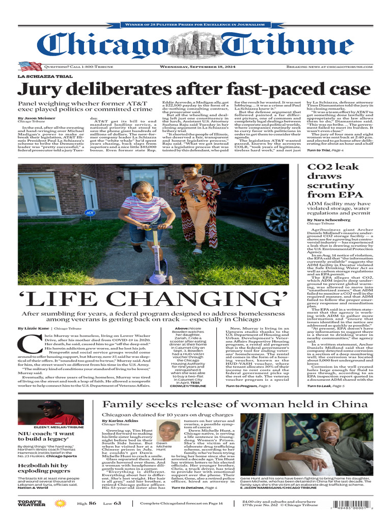 Chicago Tribune - 18 September 2024 | PDF