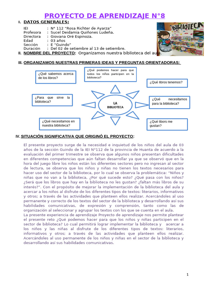 Proyecto de Aprendizaje n | PDF