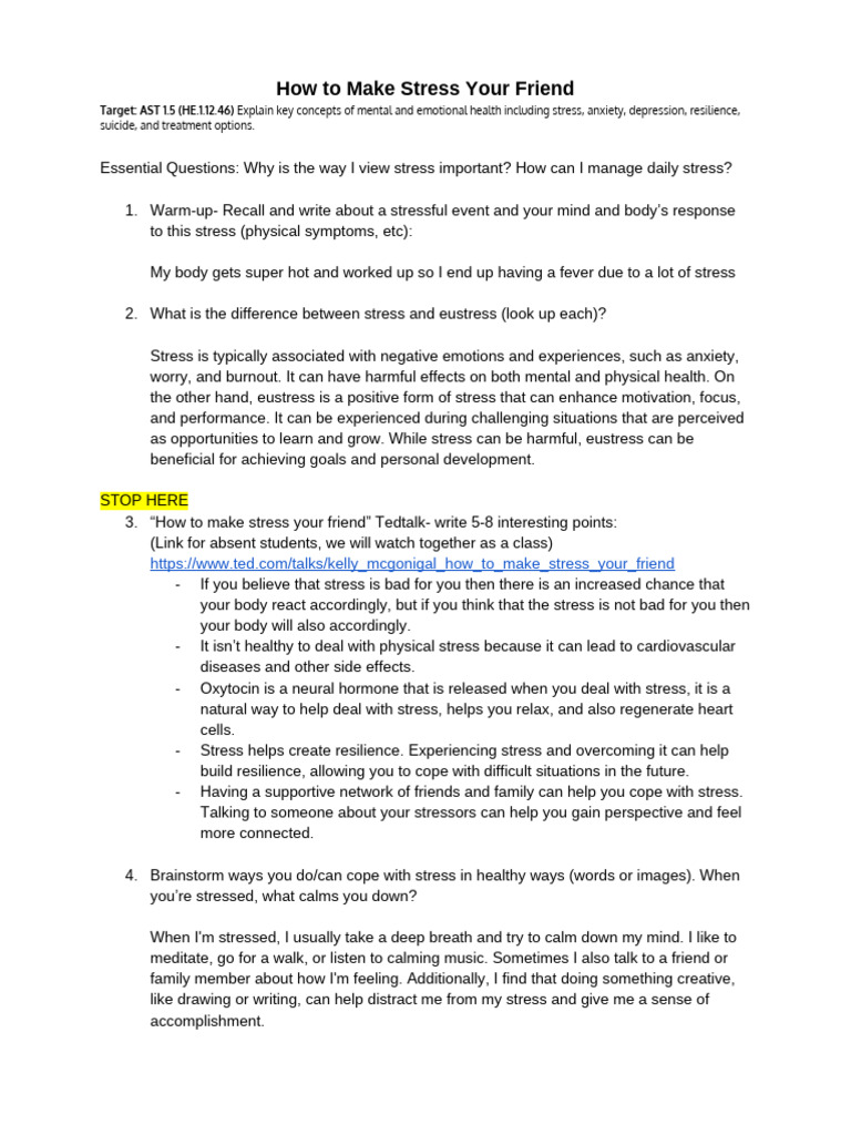 How To Make Stress Your Friend | PDF