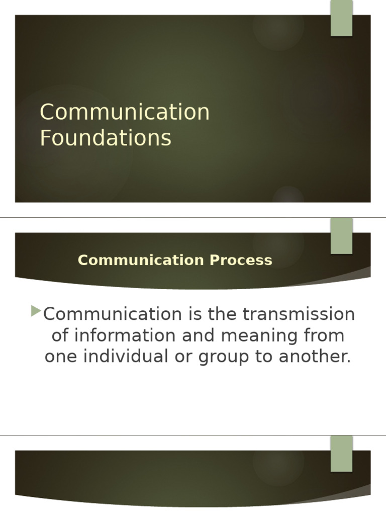 Communication Foundations | PDF