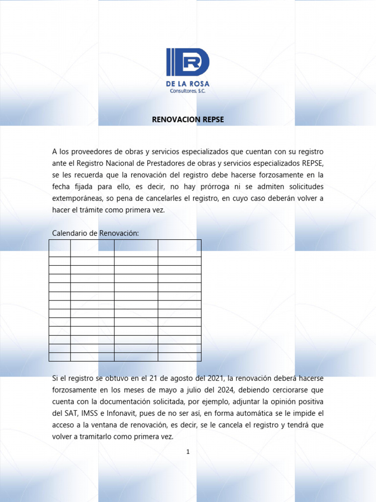 Renovacion Repse | PDF