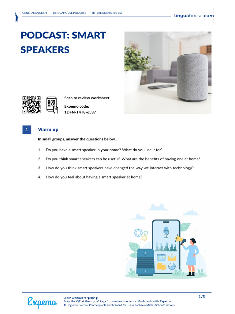 Podcast Smart Speakers American English Student | PDF