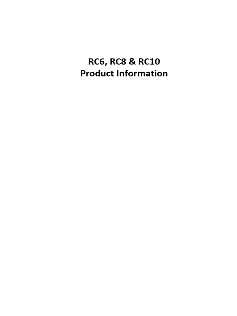 RC6 RC8 RC10 Product Information R2 | PDF