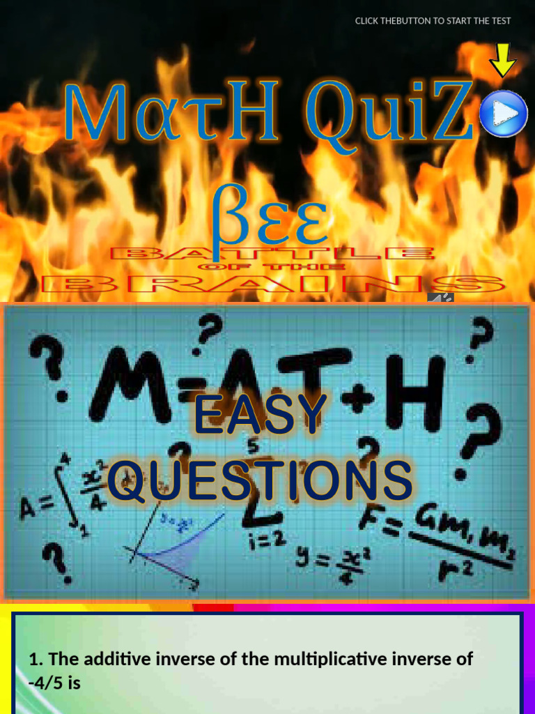 Math Quiz Bee | PDF
