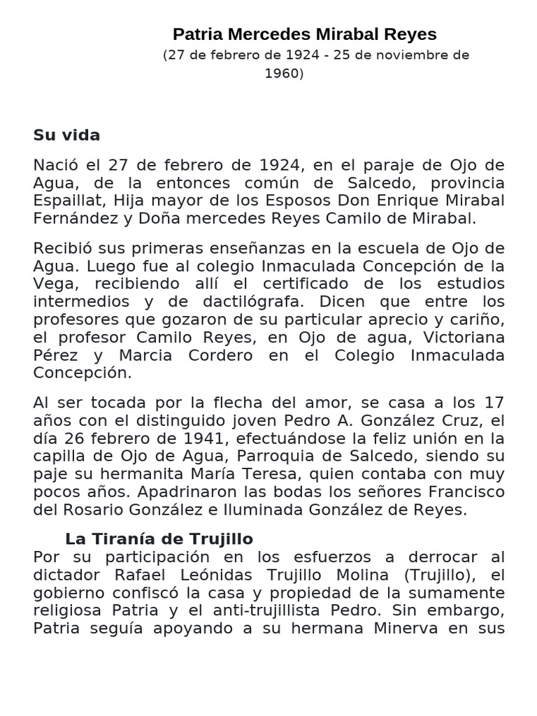 Aída Patria Mercedes Mirabal Reyes | PDF