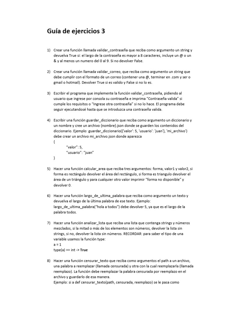 Guia de Ejercicios 3 | PDF