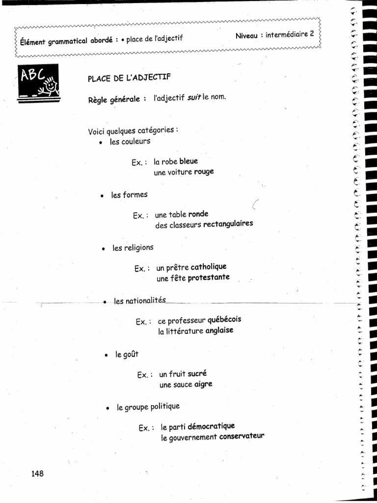 Place Adjectif Atout Pour Comm | PDF