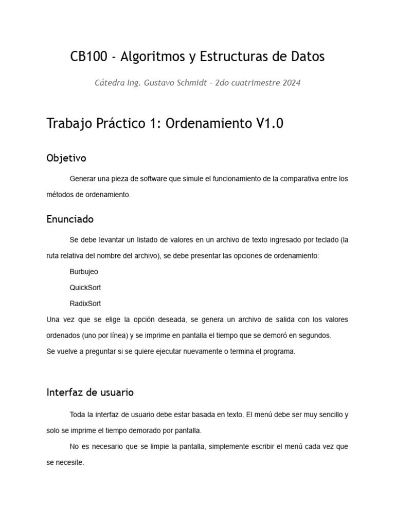CB100 - Algoritmos y Estructuras de Datos: Objetivo | PDF