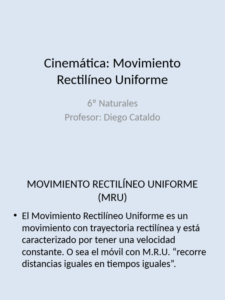 Cinematica MRU | PDF