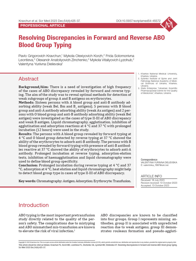 Solving ABO Discrepancies 2023 | PDF