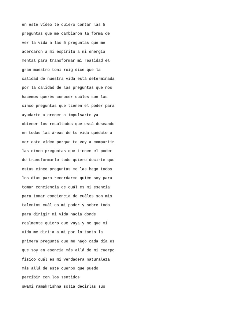 (Spanish (Auto-Generated) ) ESPIRITUALIDAD - 5 PREGUNTAS QUE NECESITAS ...