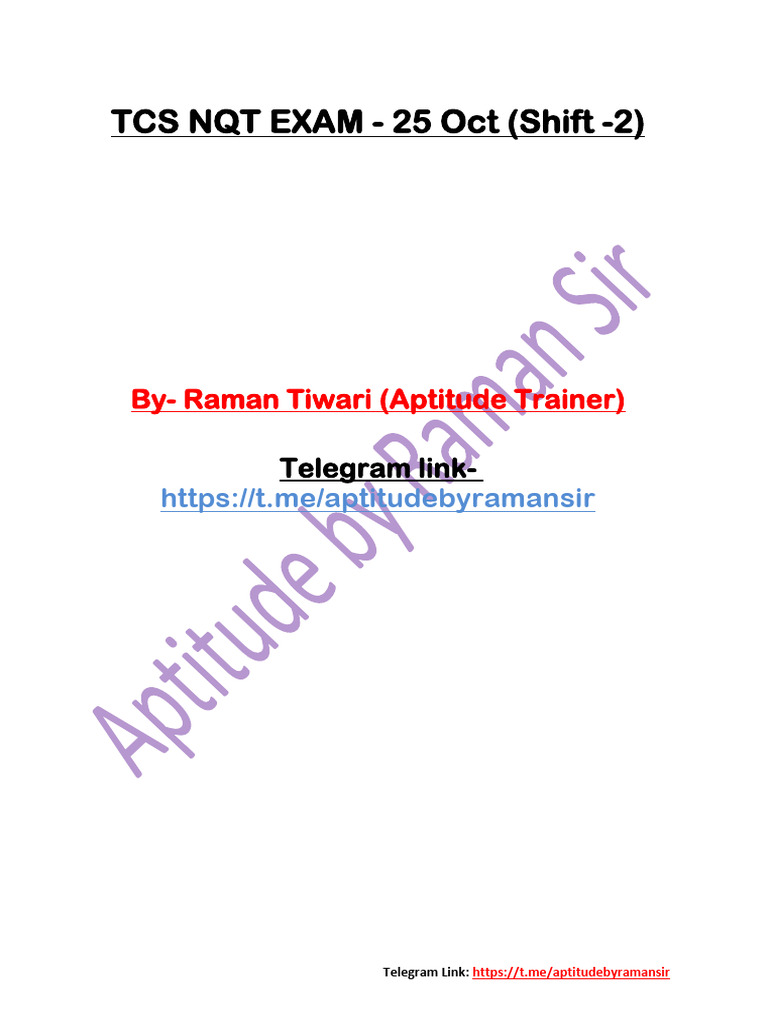 TCS NQT 25 Oct. (Shift - 2) | PDF | Sphere | Teaching Methods & Materials