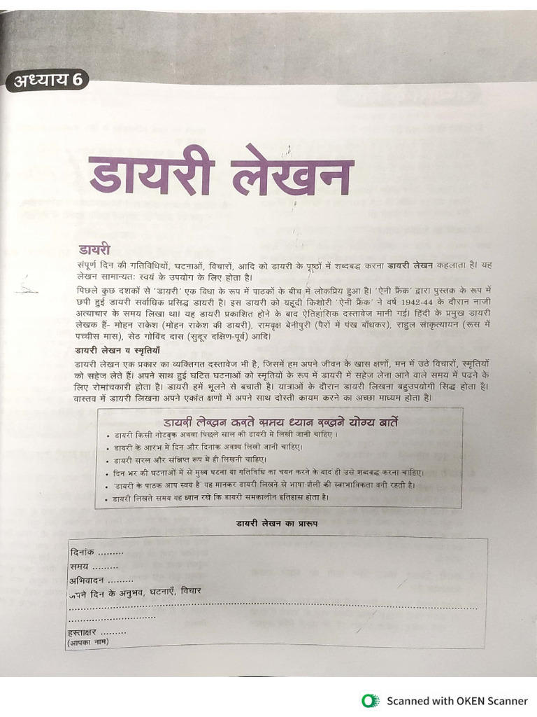 Diary Writing in Hindi | PDF