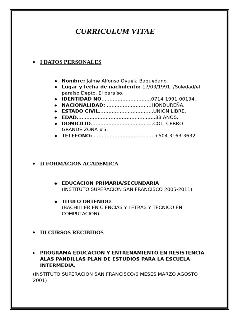 Curriculum Vitae Jaime | PDF