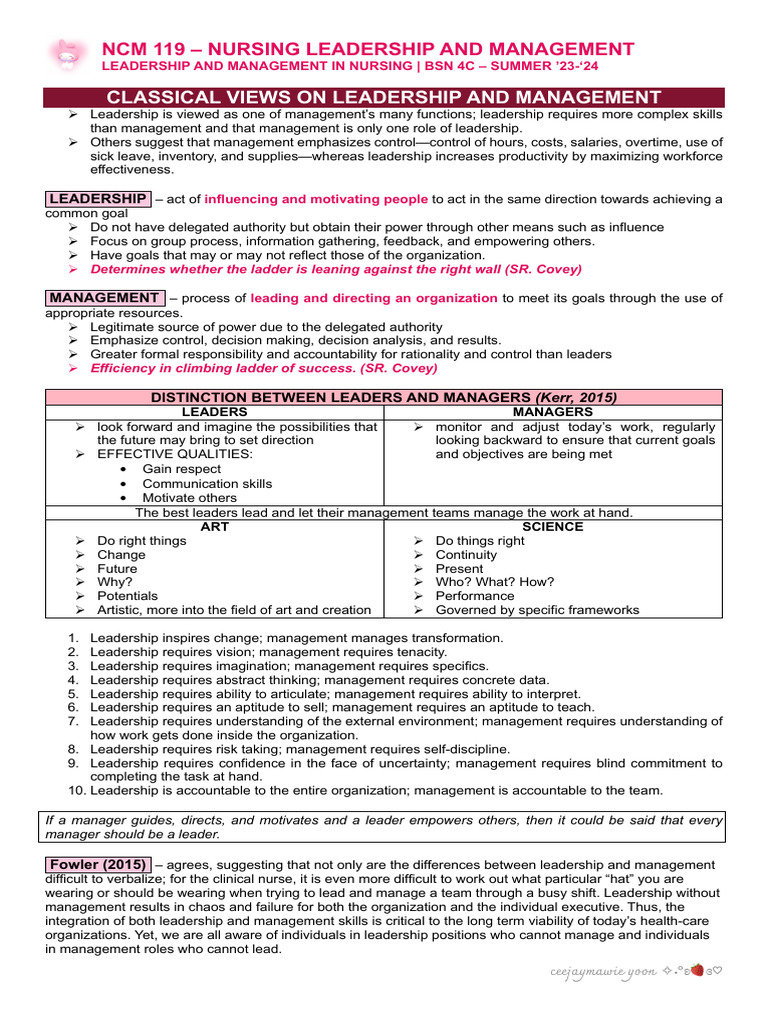 NCM 119 Midterm | PDF