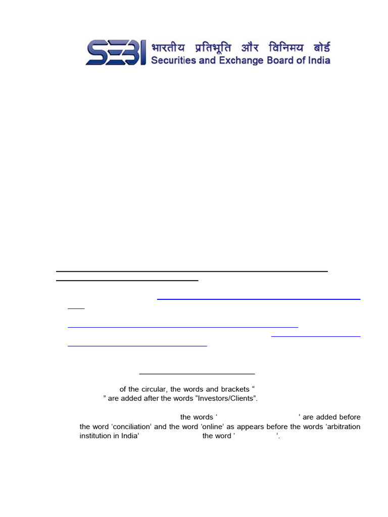 Online Dispute Resolution Circular | PDF | Arbitral Tribunal ...