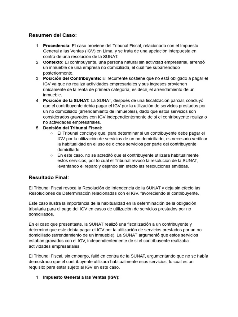 Resumen Del Caso:: Procedencia | PDF