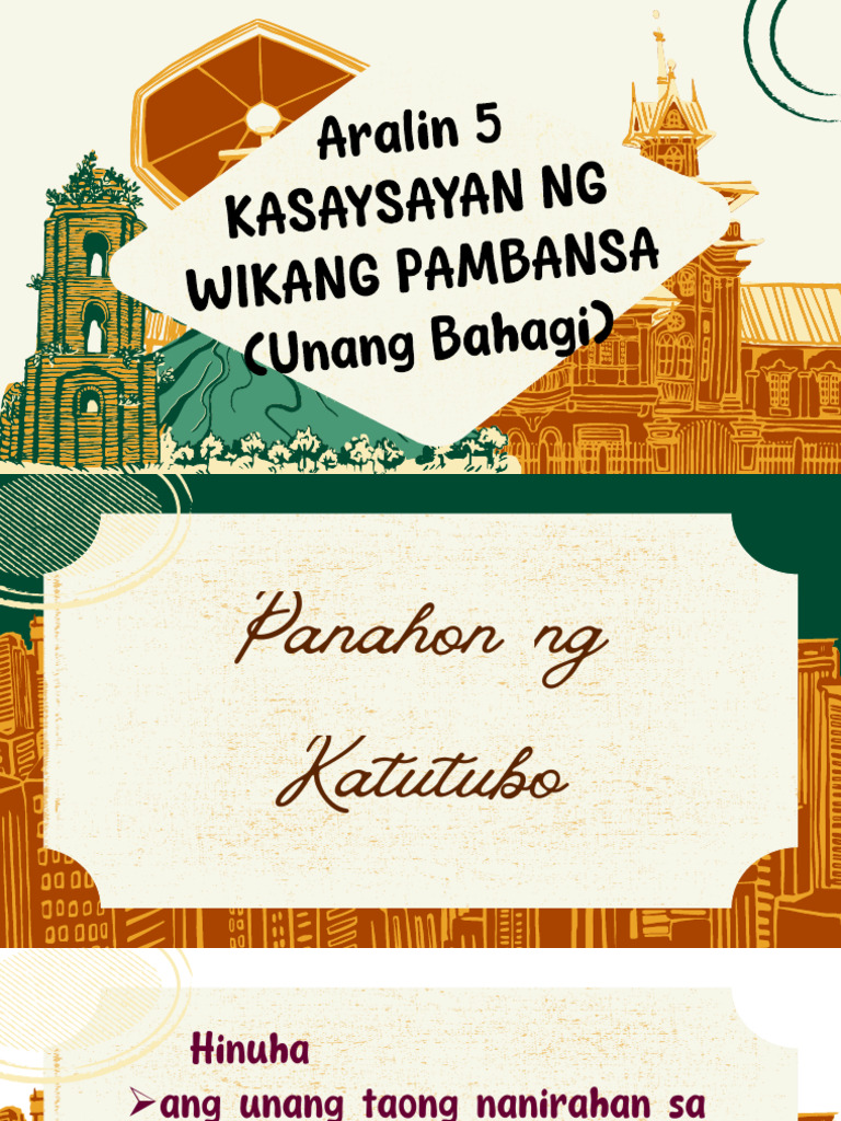 Aralin 5 Kasaysayan NG Wikang Pambansa Unang Bahagi | PDF