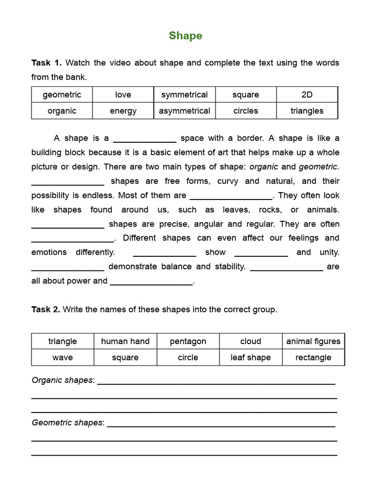 Elements of Art: Shape | PDF