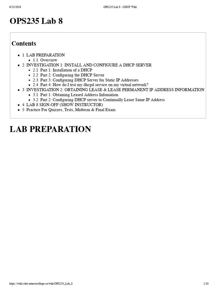 OPS235 Lab 8 - CDOT Wiki | PDF