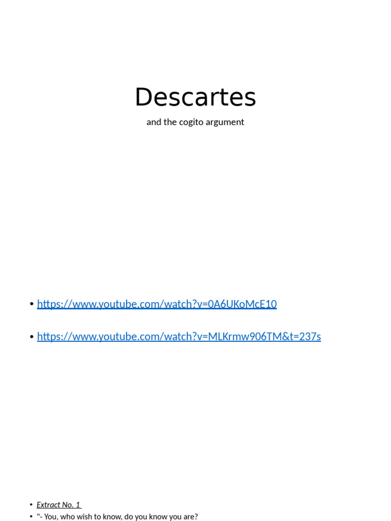 Descartes Cogito Argument | PDF