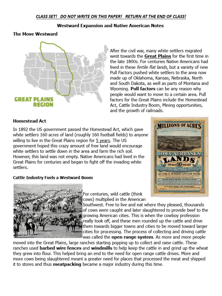 06a.+Westward+Expansion+Reading.docx | PDF