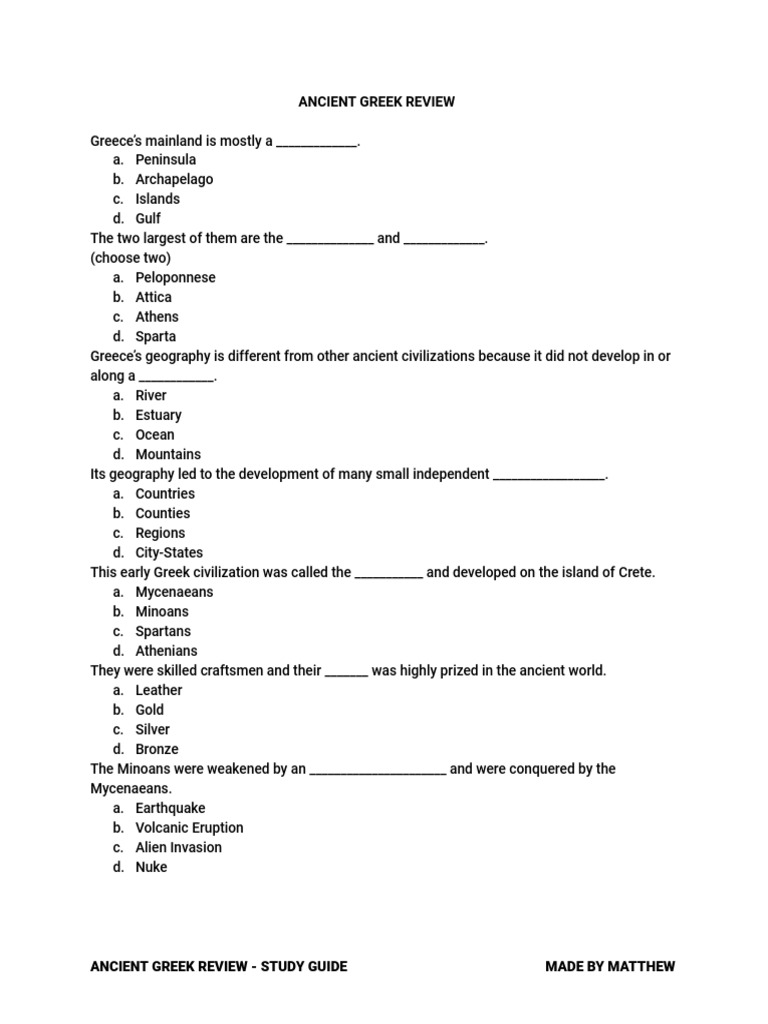 Ancient Greek Review - SOCIAL STUDIES - NICHOLS | PDF | Sparta ...