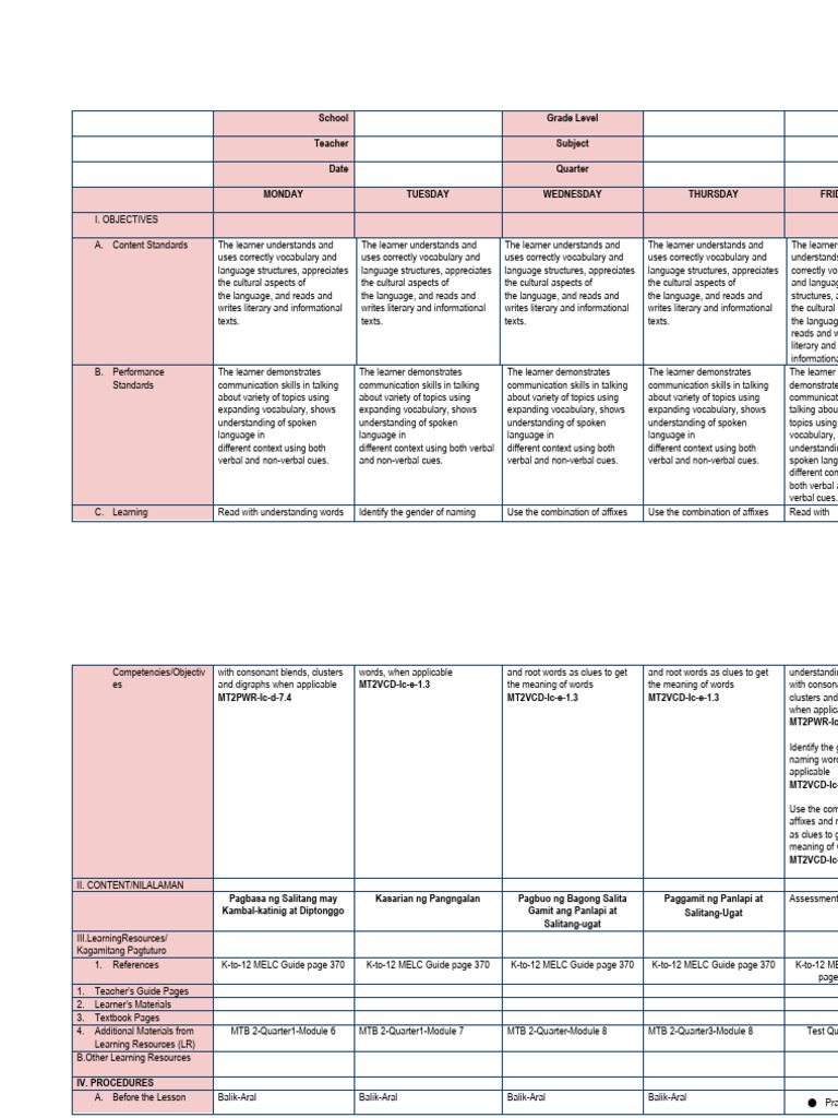 DLL MTB-2 Q1 W4 | PDF