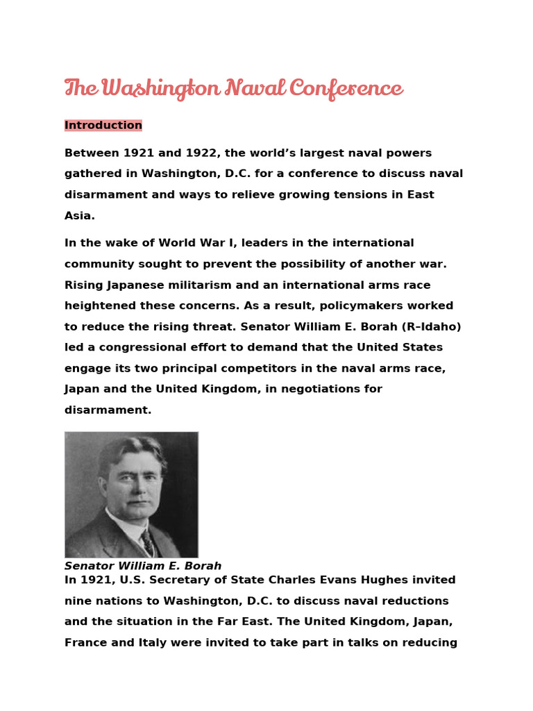The Washington Naval Conference | PDF