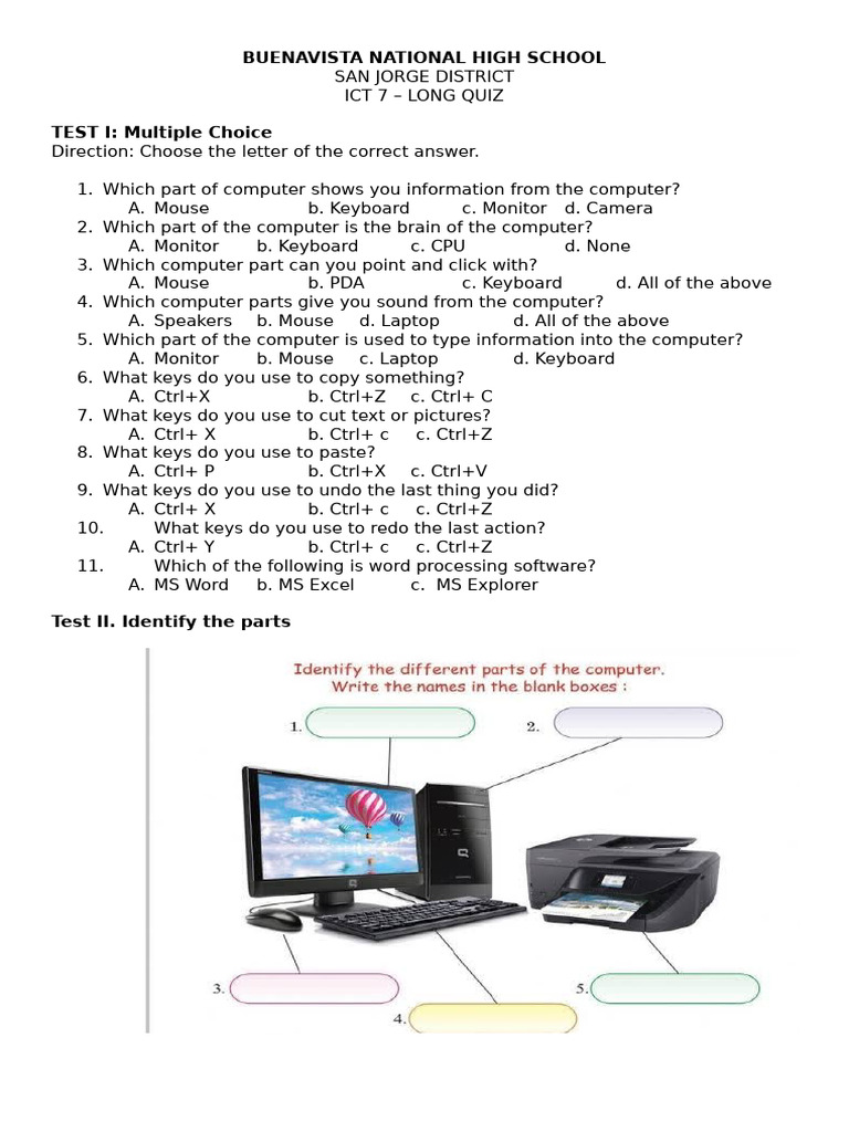 First Long Qiuz | PDF | Computers