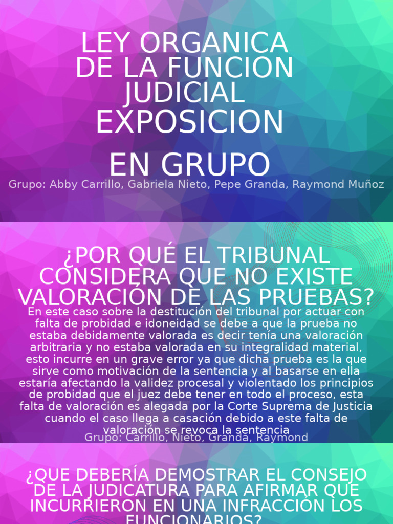 Exposicion Grupo Ley Organica Funcion Judicial | PDF