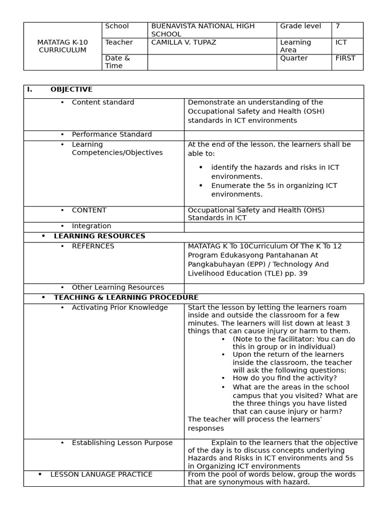 ICT 7 WEEK2 - DAY 1 | PDF