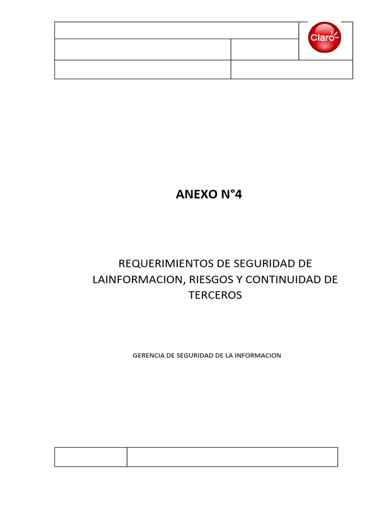 ANEXO Seguridad de La Informacion Terceros2020 | PDF ANEXO Seguridad de La Informacion Terceros2020 | PDF