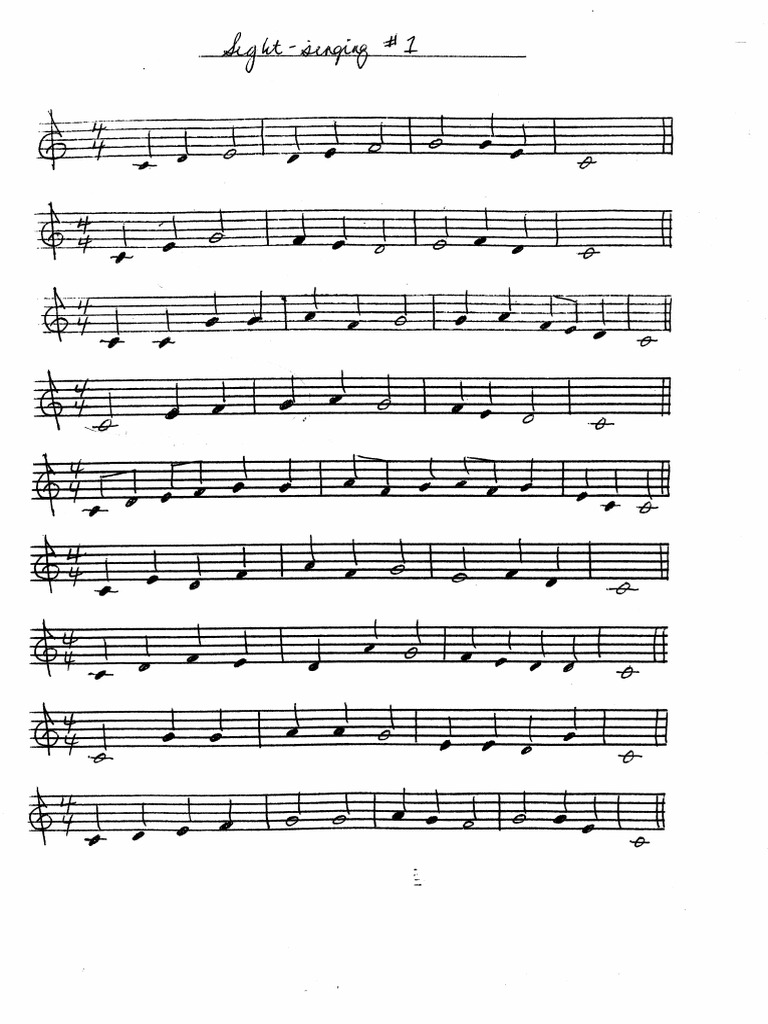 Sight Singing C Major | PDF