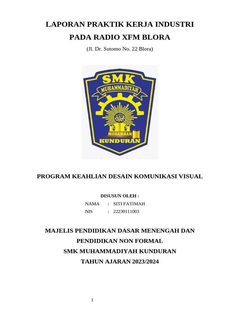 LAPORAN KEGIATAN PRAKERIN Siti Fatimah Fix | PDF