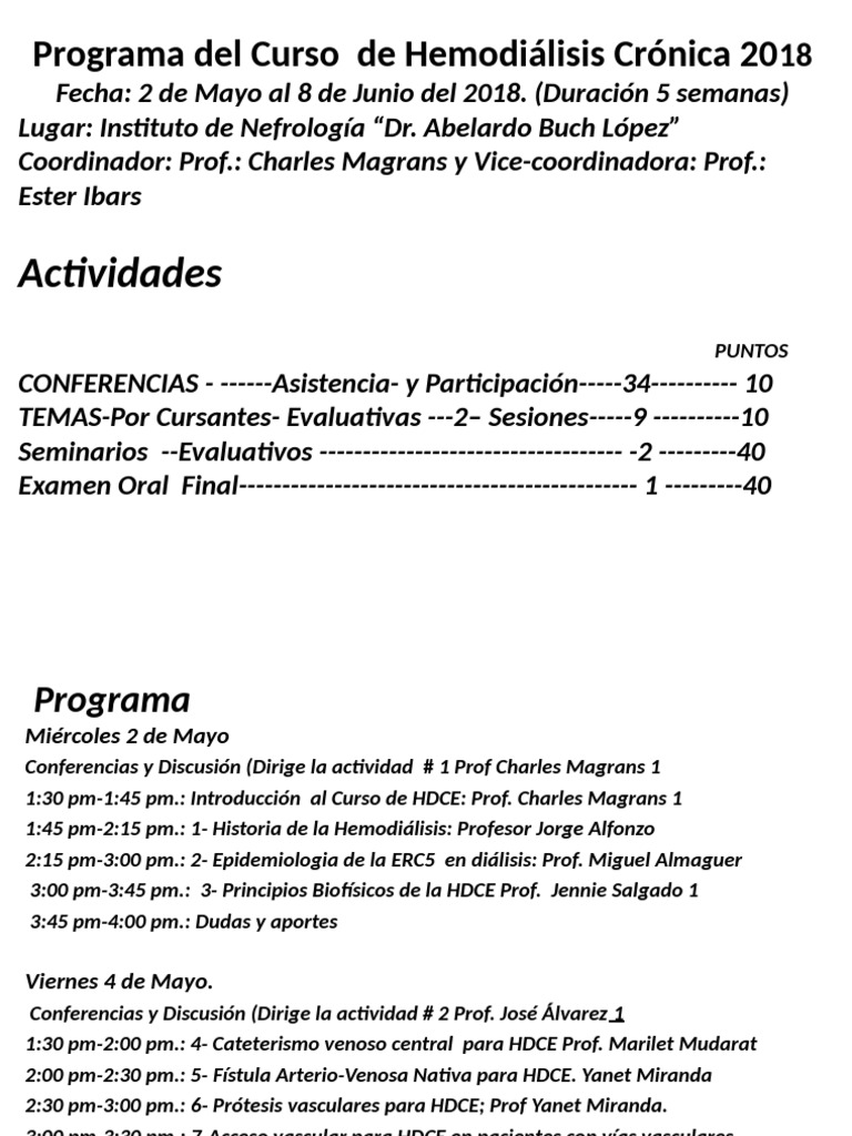Programa CURSO HD 2018 | PDF