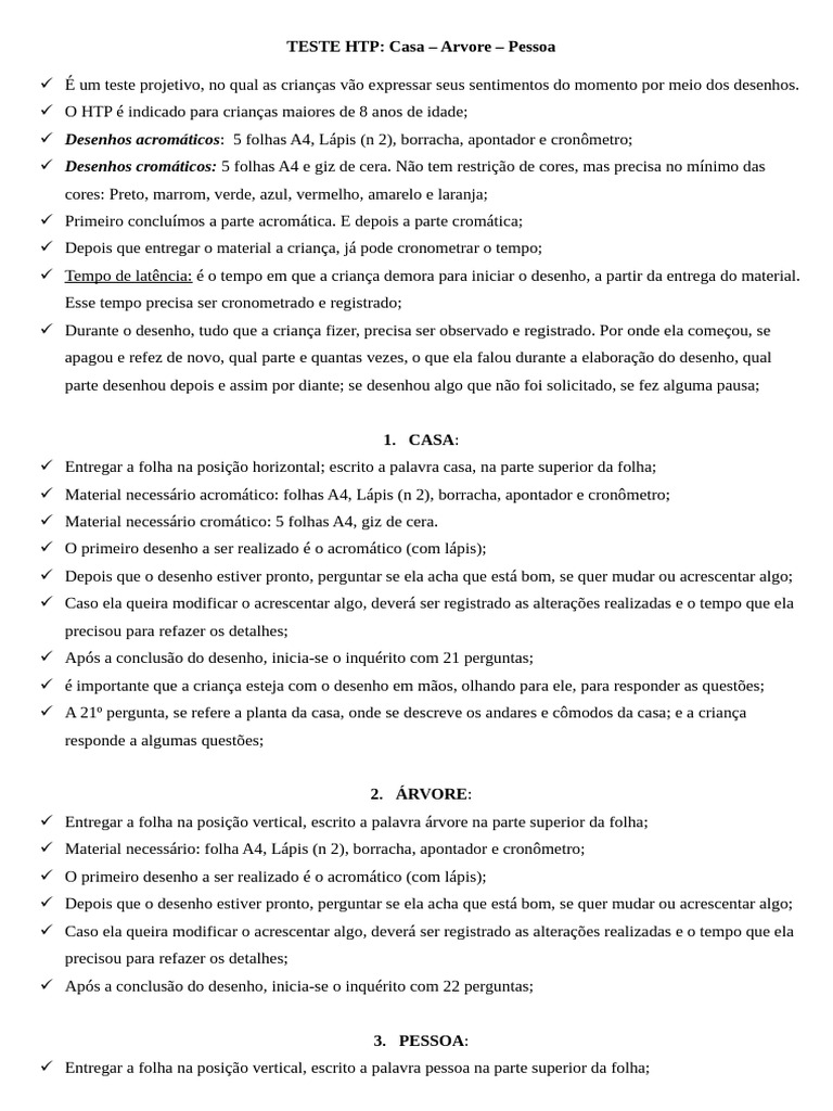 TESTE HTP Interpretação | PDF