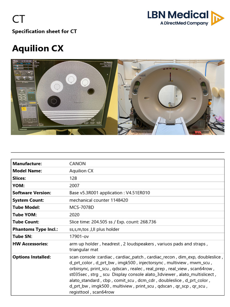Aquilion CX - HAA0712497 | PDF | Business