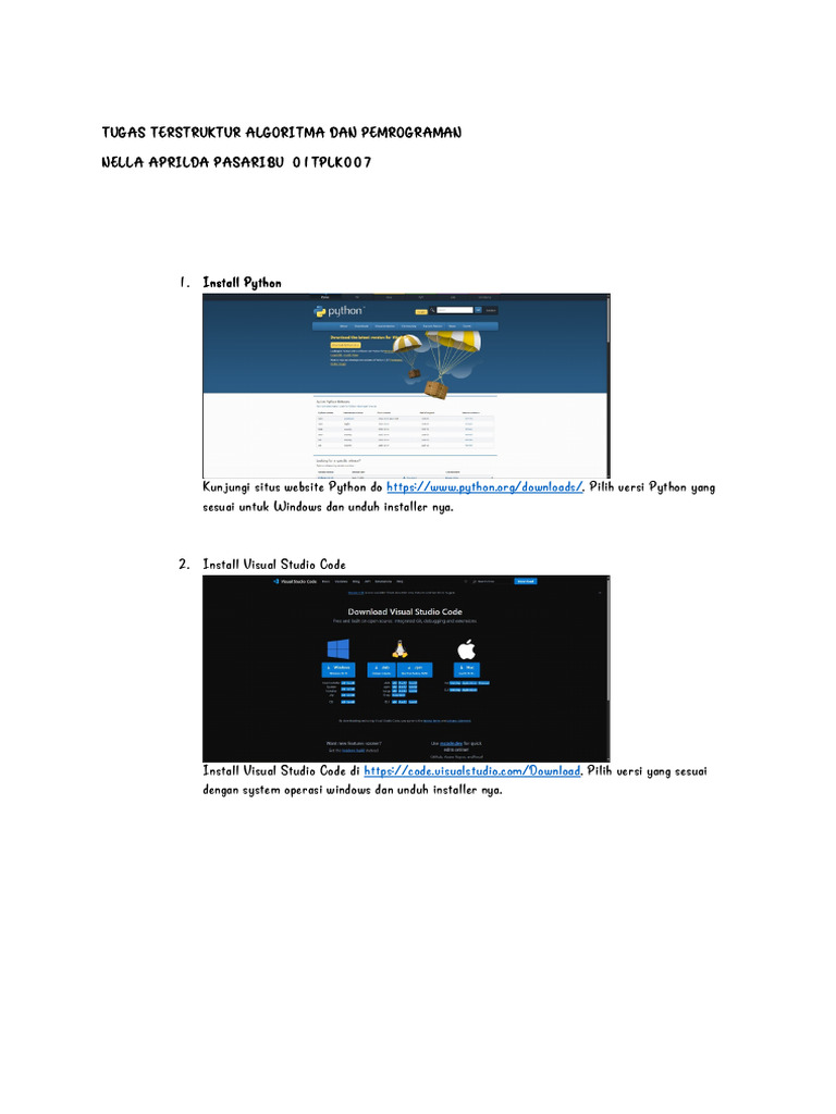 Tugas Terstruktur Algoritma Dan Pemograman | PDF