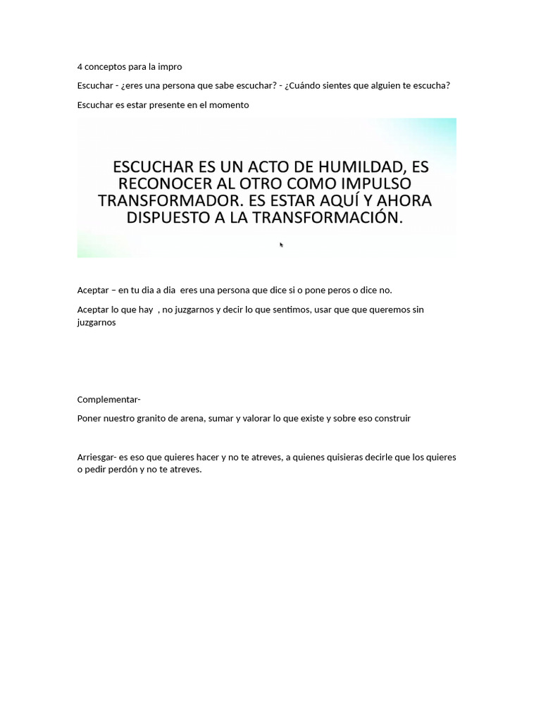 4 conceptos para la impro | PDF