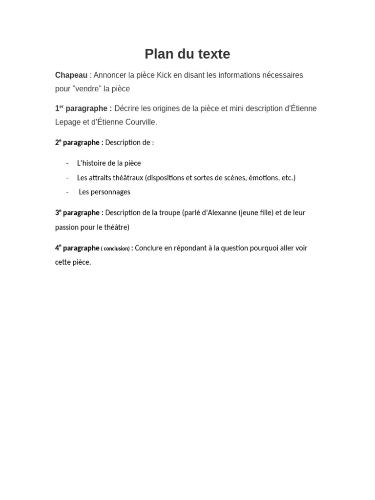 Plan Du Texte | PDF