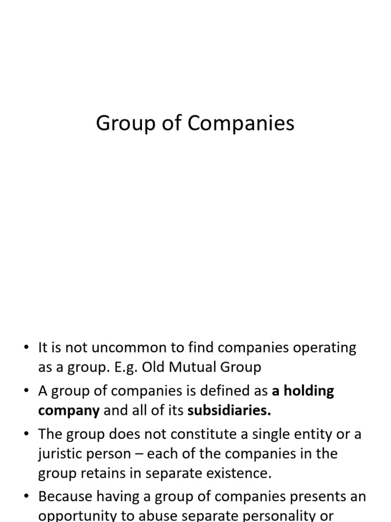 Understanding Group of Companies Structure | PDF | Subsidiary | Governance